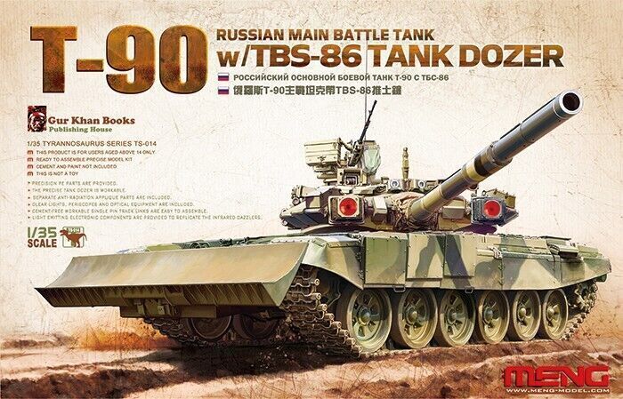 Meng Model TS-014 1/35 Russian Main Battle Tank T-90 w/TBS-86 Tank Doz ...