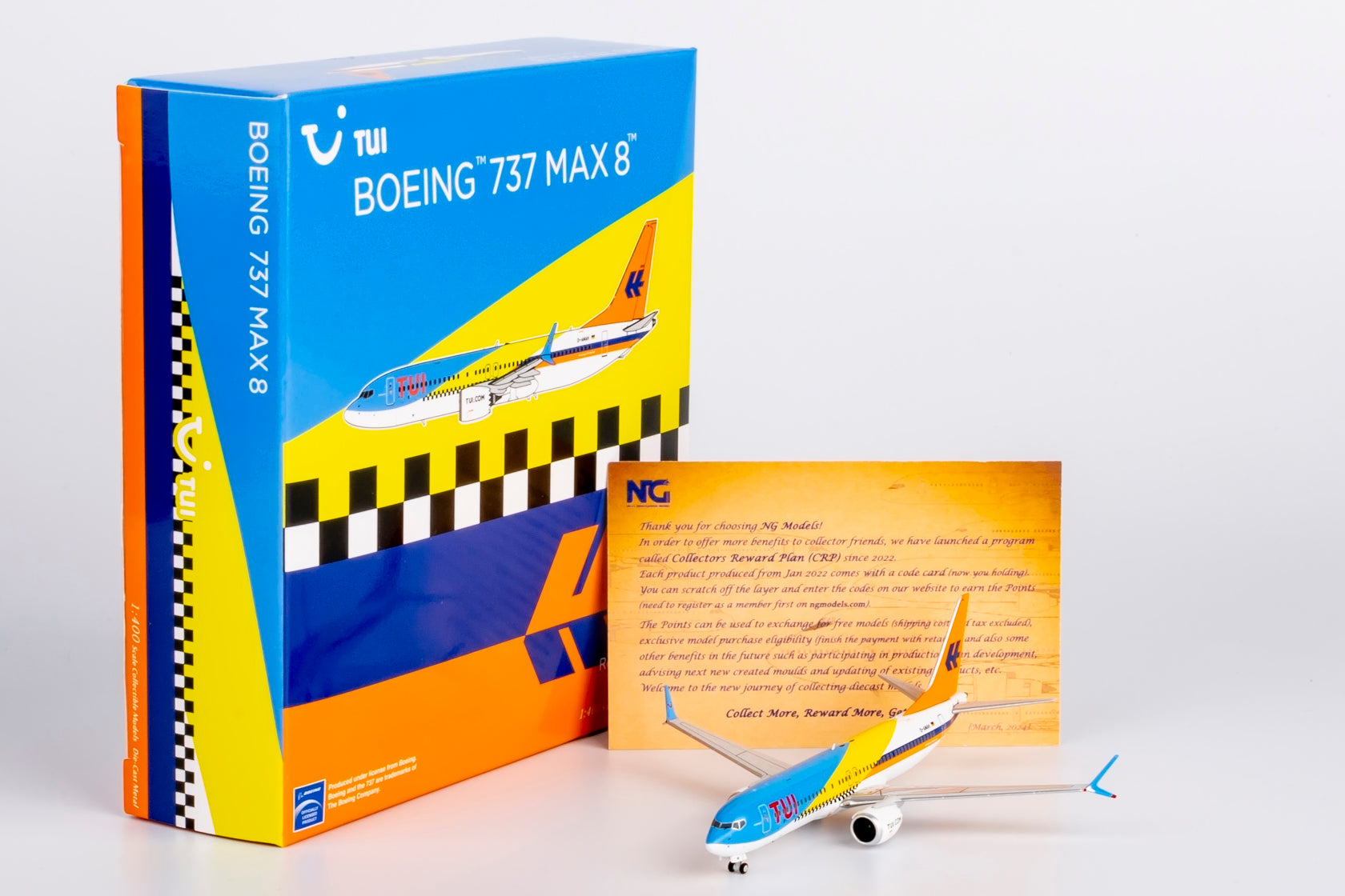 NG Models 1/400 TUI 737 MAX 8 D-AMAH 'Fuerteventura' in the TUI 50 yea ...