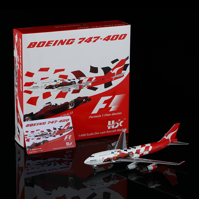 HX Models 1/400 Qantas Boeing 747-400 VH-OJC “2000 Australian Grand Pr ...